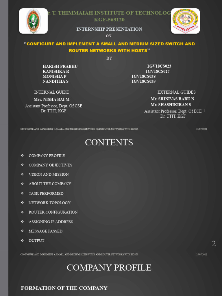 Final Internship Review 2022 | PDF | Router (Computing) | Ip Address