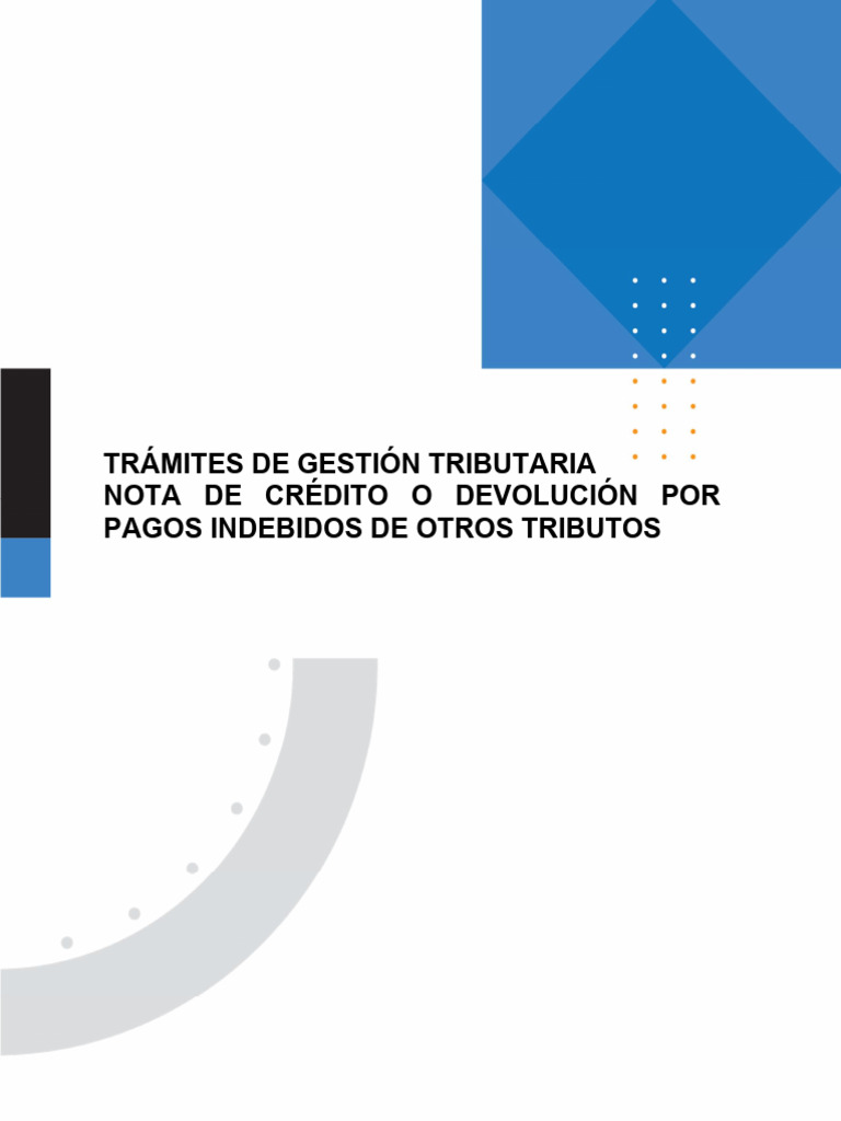 Nota de Credito o Devolucion Por Pagos Indebidos de Otros Tributos | PDF Nota de Credito o Devolucion Por Pagos Indebidos de Otros Tributos | PDF