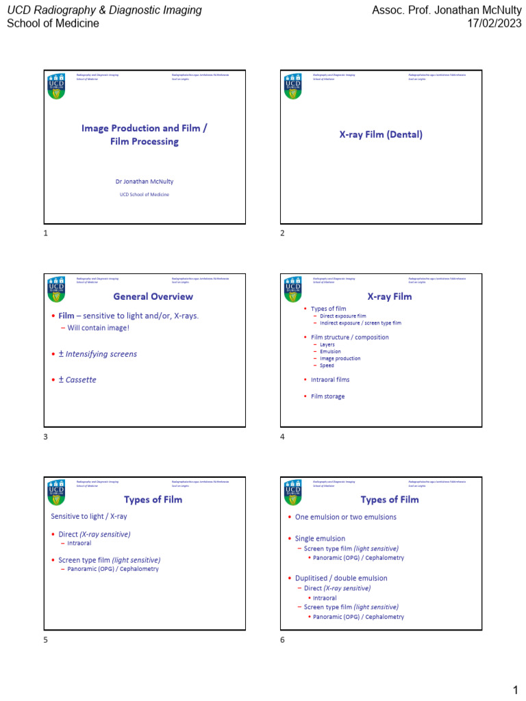 Image Production, Film & Processing | PDF | Radiography | Physical Chemistry
