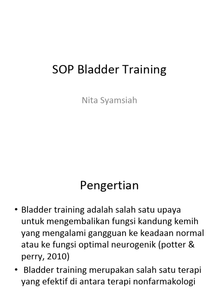 SOP Bladder Training | PDF