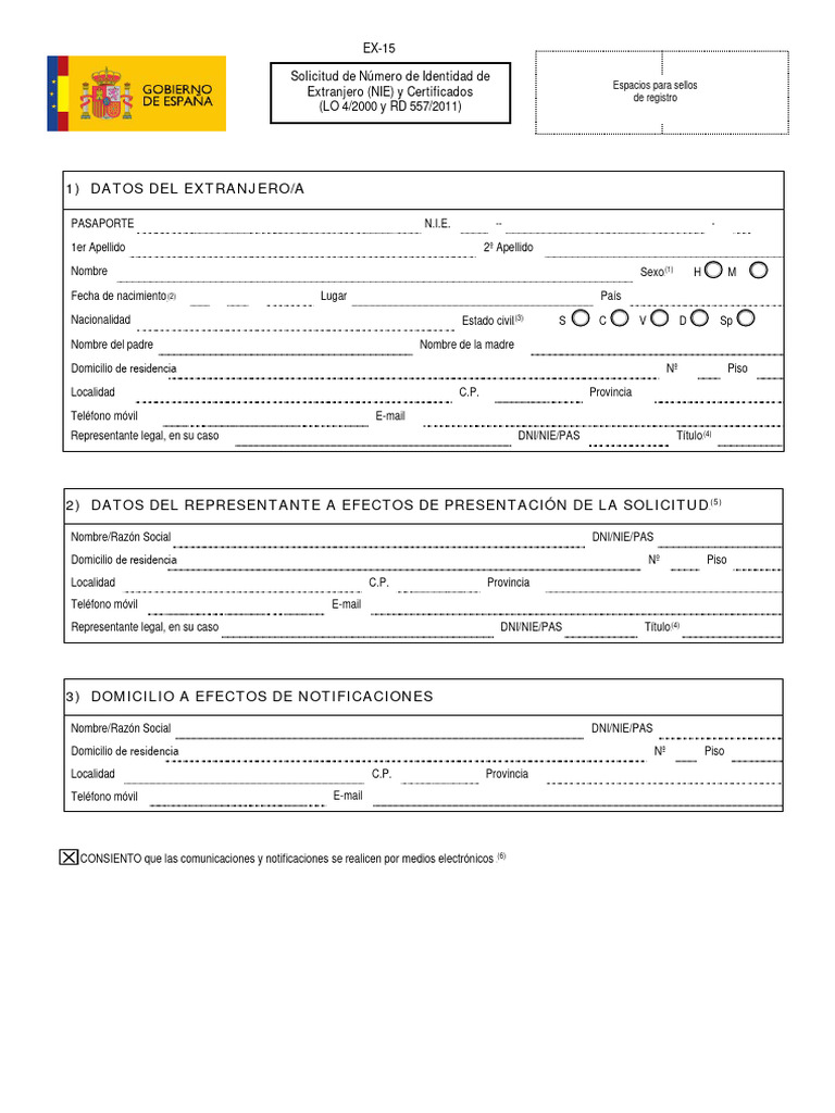 NUEVO FORMULARIO 15-Formulario - NIE - y - Certificados Simplificado ...
