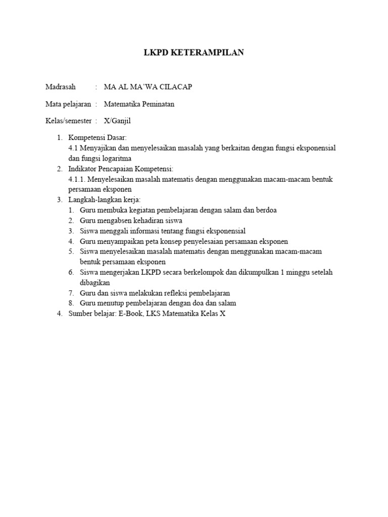 LKPD Keterampilan | PDF