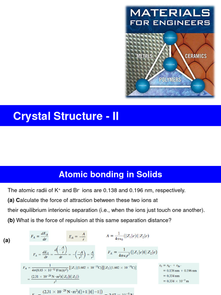 Lecture - 4 Crystal Structure - II | PDF | Crystal Structure | Analytical Chemistry