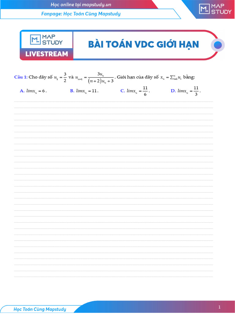 (Môn Toán) - Các Bài Toán VDC Chương Gi I H N 22.12 | PDF