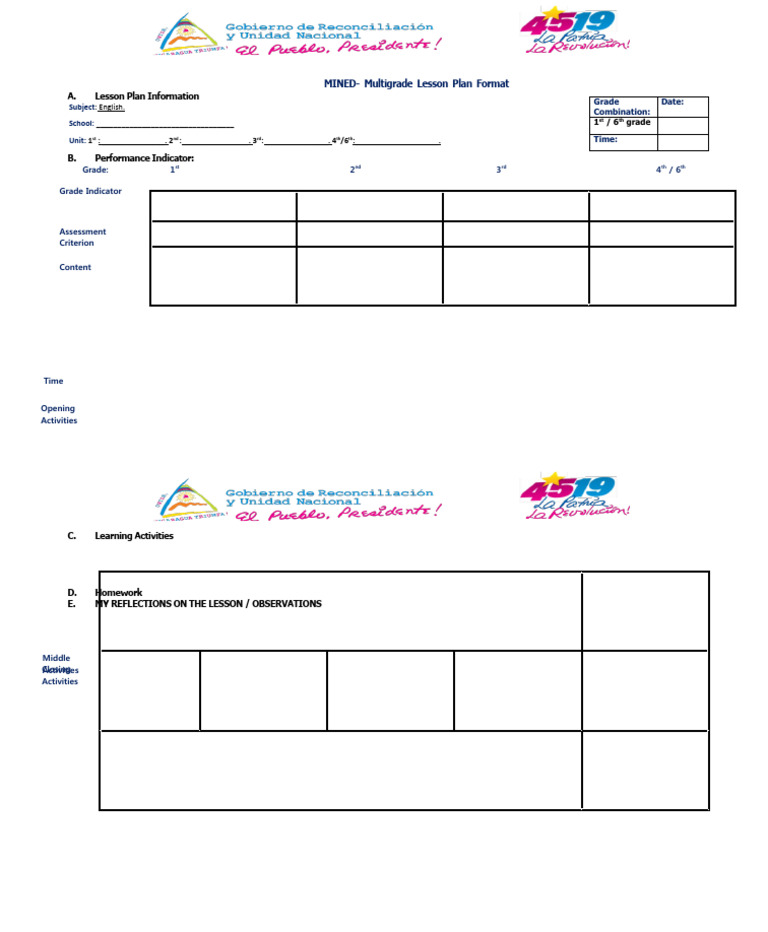 Lesson Plan Format Multigrade 2024 | PDF