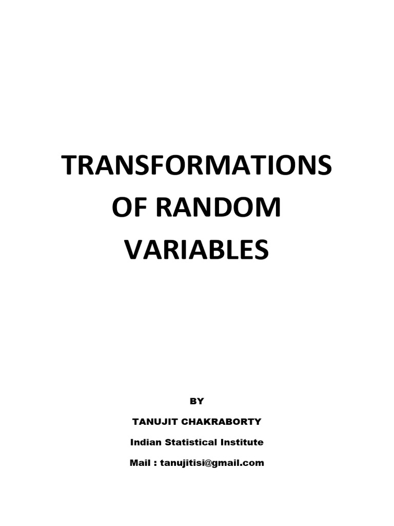 26 Transformations of Random Variables | PDF
