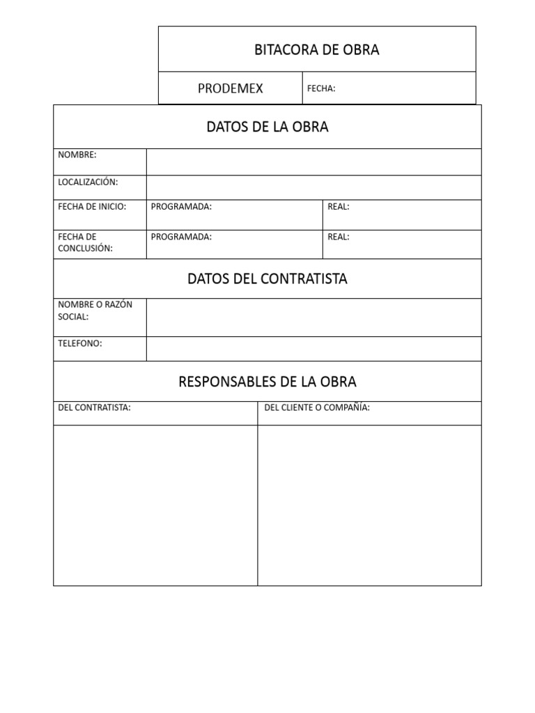 Bitacora de Obra Camino Real | PDF | Tecnología