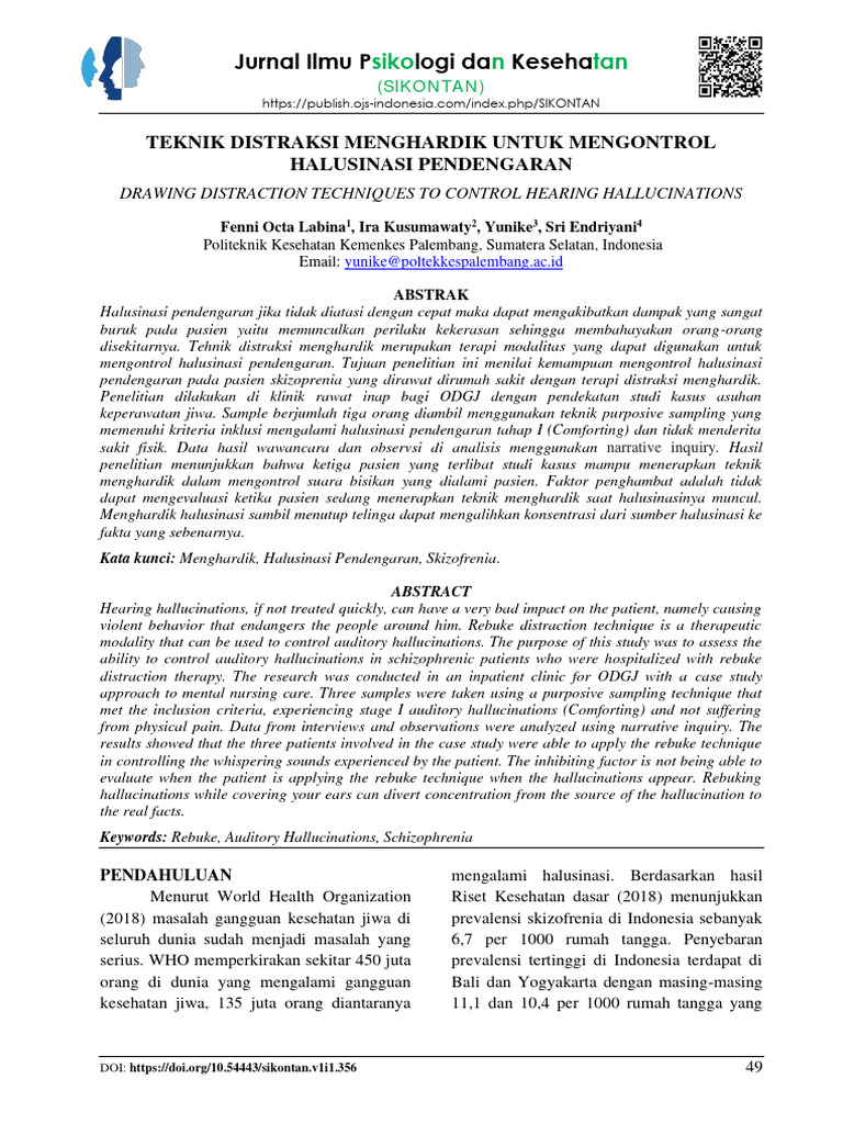 Teknik Distraksi untuk Halusinasi | PDF | Pengembangan Diri | Kesehatan ...
