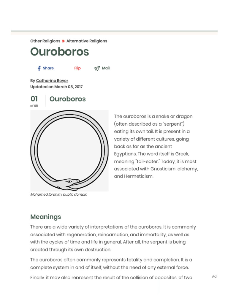 Ouroboros Gallery - Images of Serpent Eating Its Tail | PDF | Ancient ...