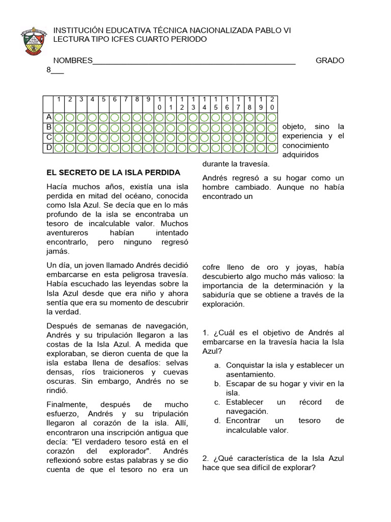 Lectura El Secreto de La Isla Perdida | PDF