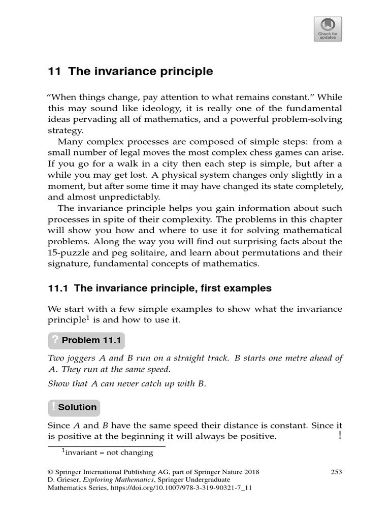 11.1 The Invariance Principle, First Examples | PDF | Mathematics