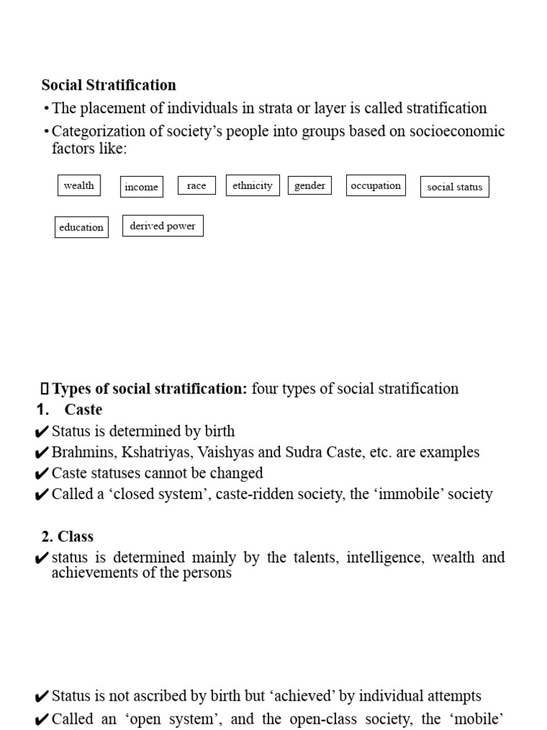 Social Stratification and Social Mobility | PDF | Social Stratification ...