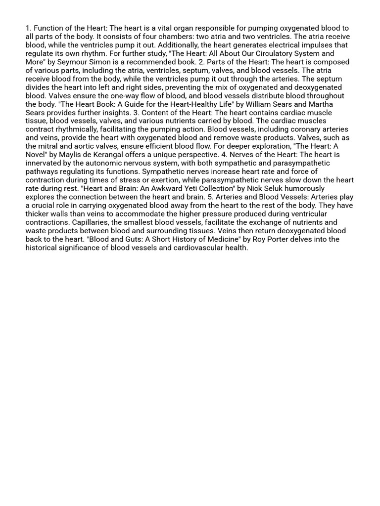 Biology - Cardiovascular System | PDF | Heart | Vein