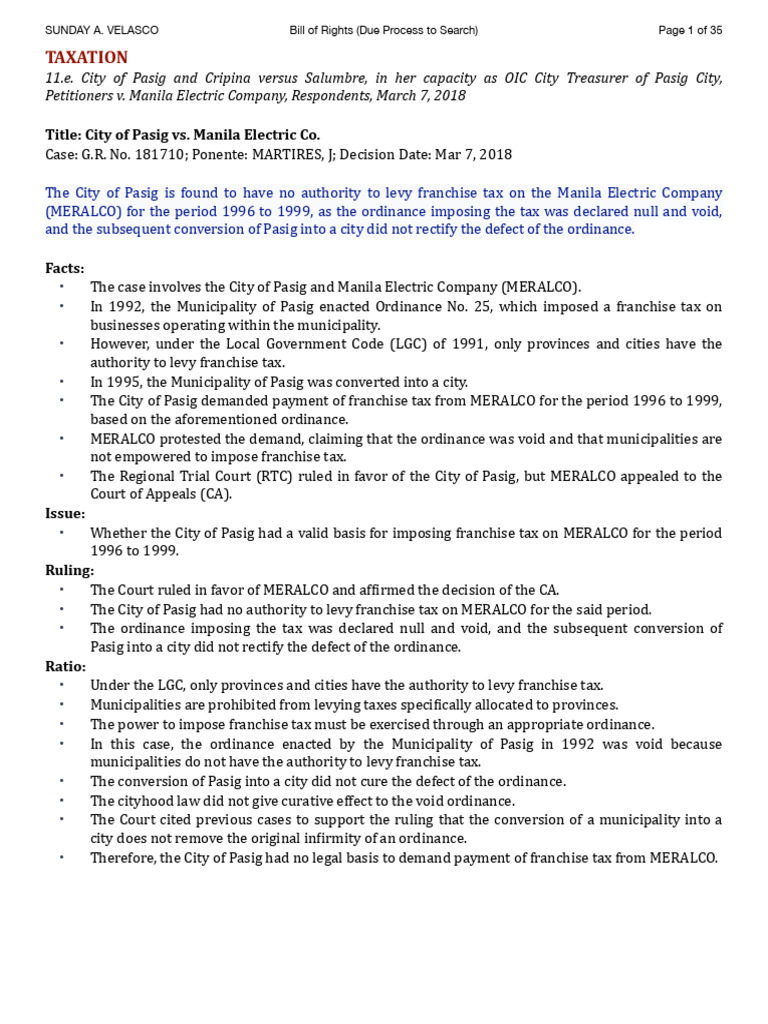 Constitutional Law 2 - Bill of Rights - Due Process to Search & Seizure ...