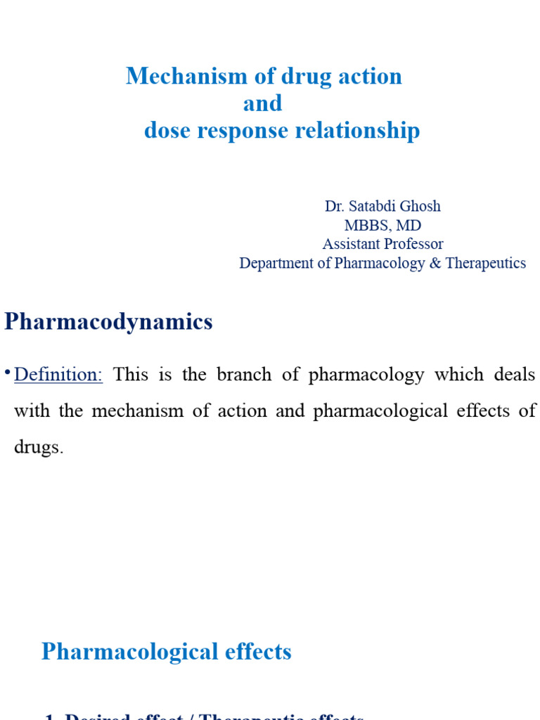 Mechanism of Drug Action and Dose Response Relationship (First Part ...