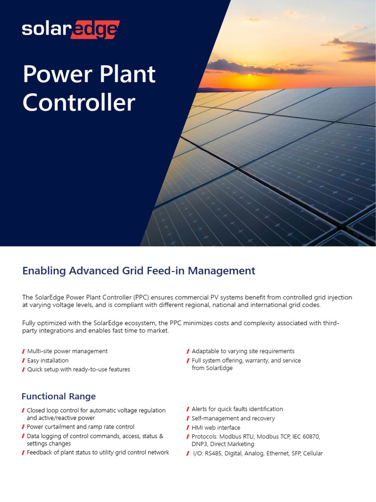 Power Plant Controller | PDF | Electrical Grid | Electric Power ...