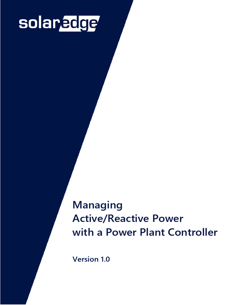 Se Managing Active Reactive Power Plant Controller Installation Guide