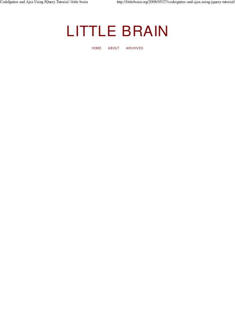 Codeigniter And Ajax Using Jquery Tutorial Pdf Java Script Ajax