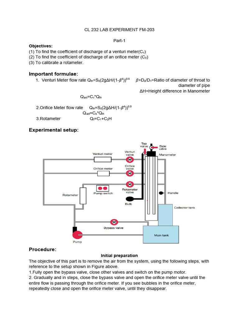 CL 232 Lab Experiment FM-203 | PDF | Pressure Measurement | Fluid Dynamics