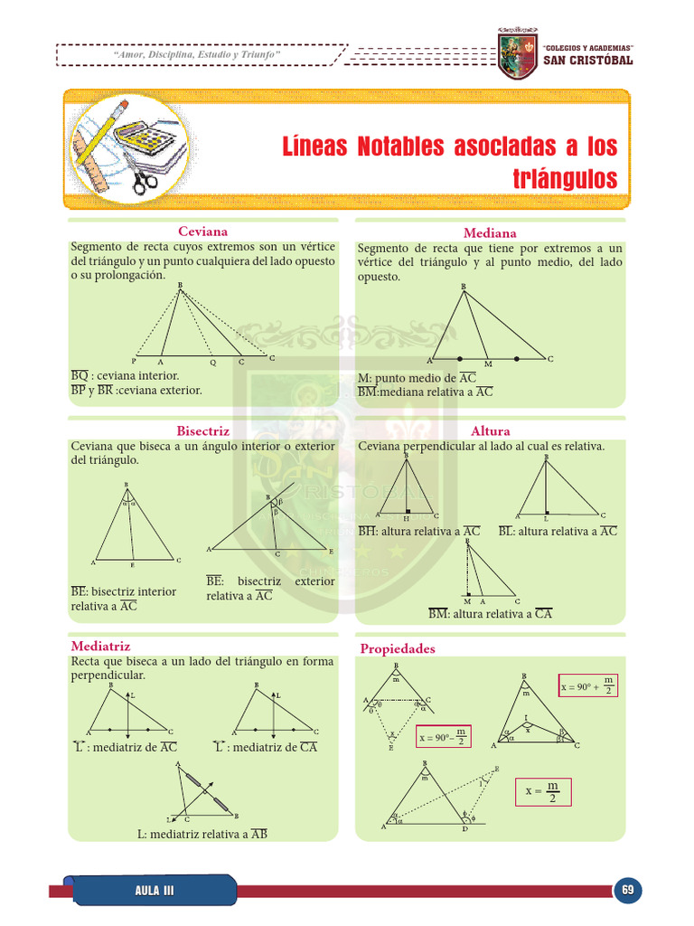 Lineas Notables Asociadas A Los Triangulos | PDF | Triángulo ...