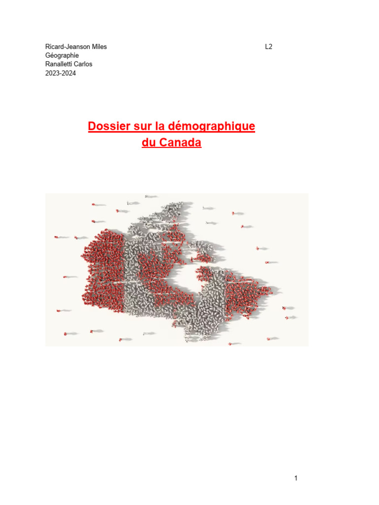 Démographie Canadienne Analysee | PDF | Canada | Chômage