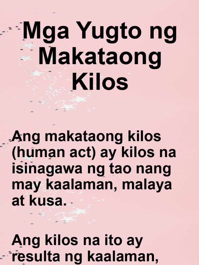 Week 5 Mga Yugto NG Makataong Kilos | PDF