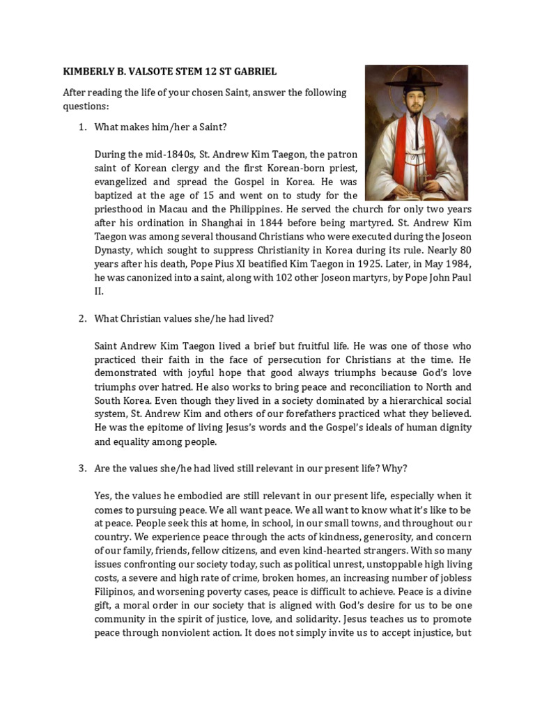 Saint (Week 1 2nd Quarter Religion) | PDF | Abrahamic Religions | Theology