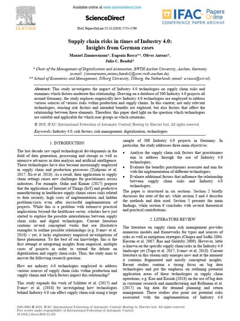 Industry 4.0 SCM | PDF | Applied Mathematics | Cognitive Science