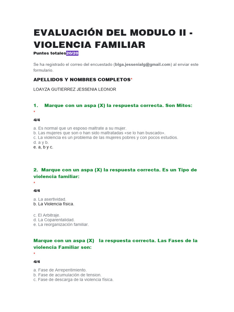 Evaluación Del Modulo II | PDF