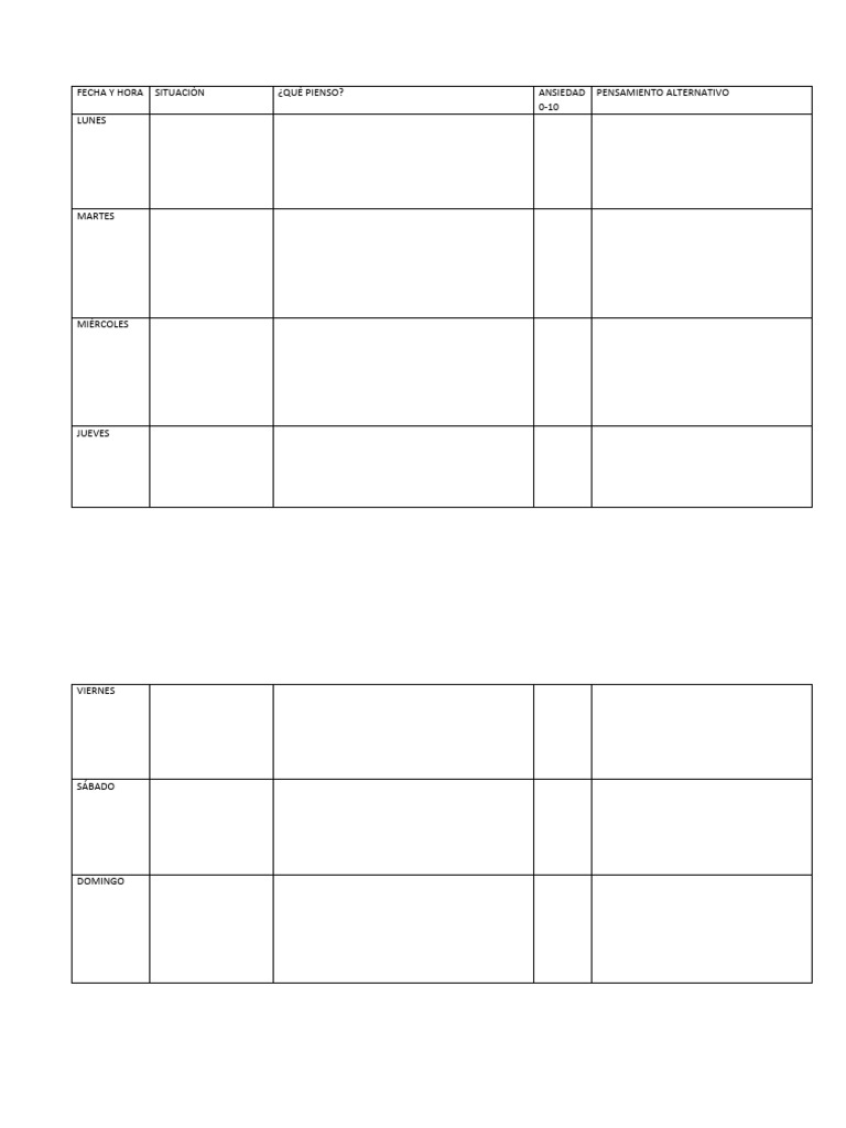 Autorregistro ansiedad | PDF