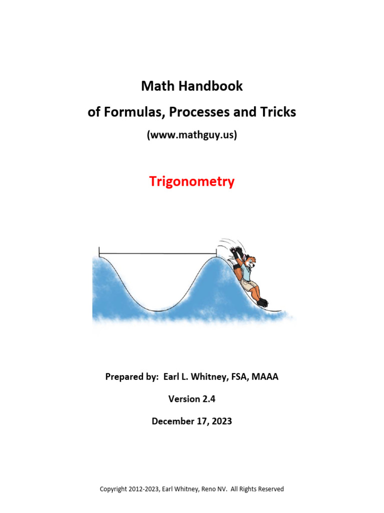 Trigonometry Handbook | PDF | Trigonometric Functions | Trigonometry