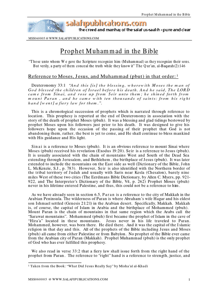 Moses, Jesus and Muhammad | PDF | Prophets And Messengers In Islam | Moses