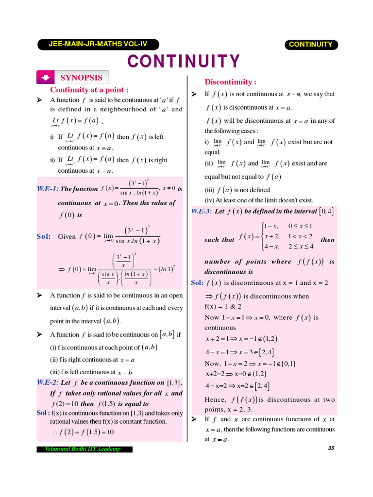 Continuity Pdf Continuous Function Function Mathematics