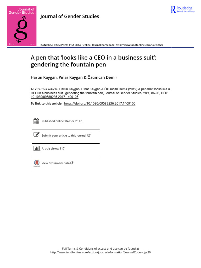 Kaygan Kaygan Demir 2019 A Pen That 2 | PDF | Gender | Gender Studies