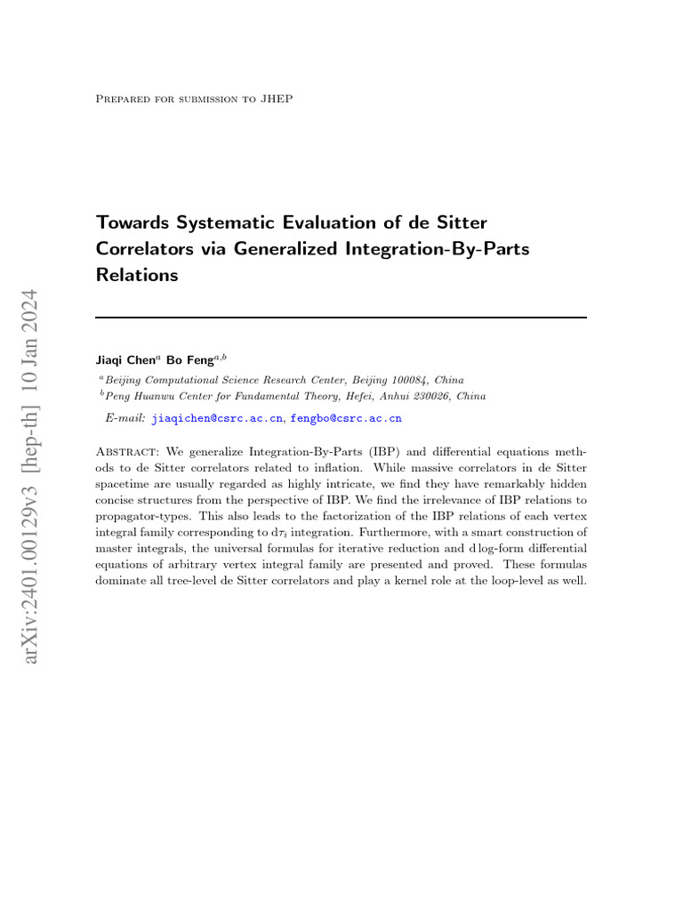 Towards Systematic Evaluation of de Sitter Correlators Via Generalized Integration-By-Parts ...