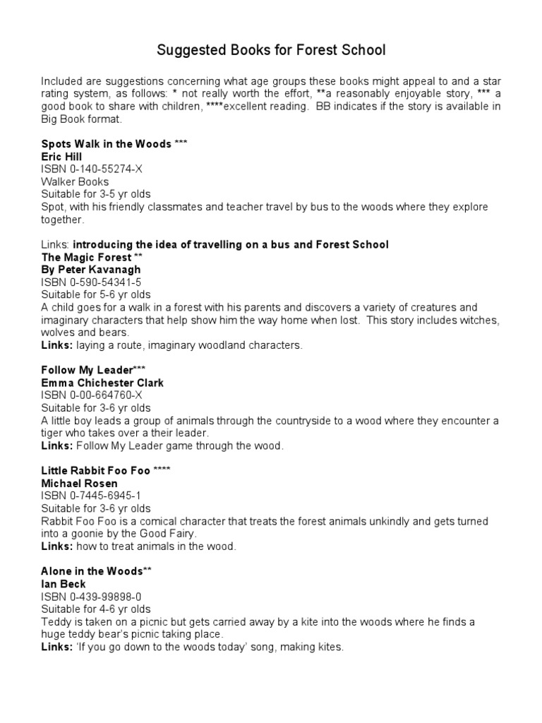 Books For Forest School | PDF | Winnie The Pooh | Nature