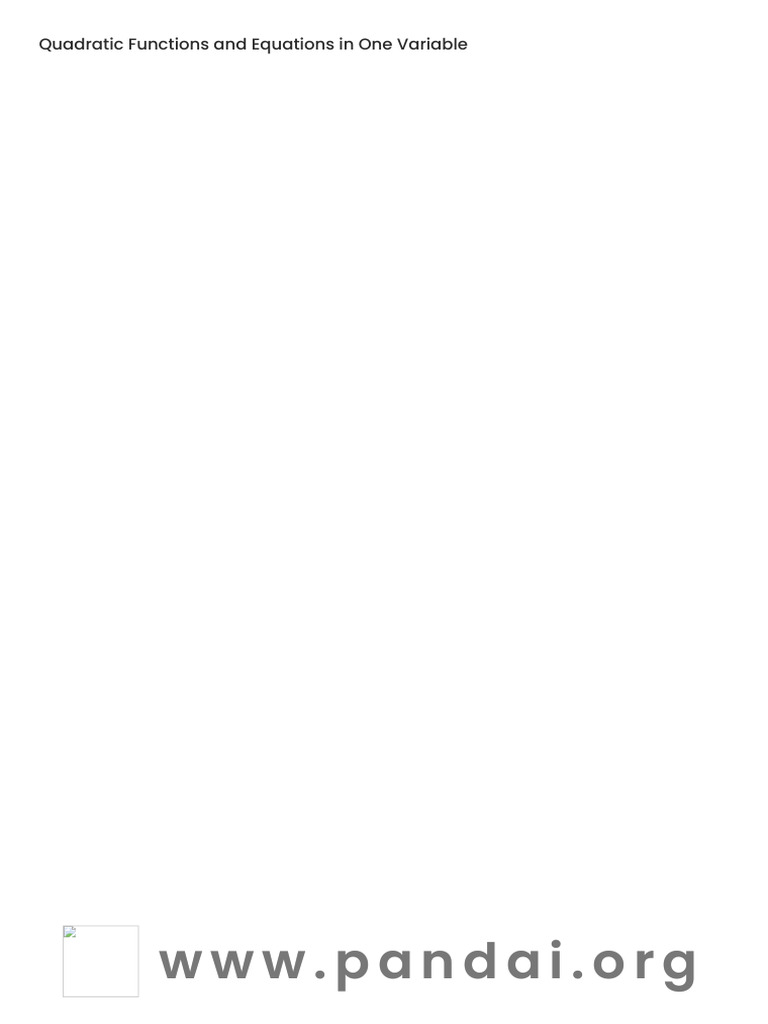 Quadratic Functions and Equations | PDF | Quadratic Equation | Variable (Mathematics)