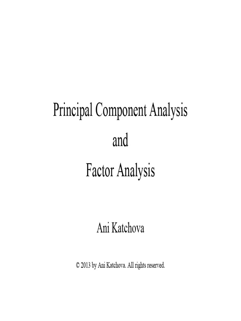 Principal Component Analysis | Download Free PDF | Factor Analysis | Principal Component Analysis