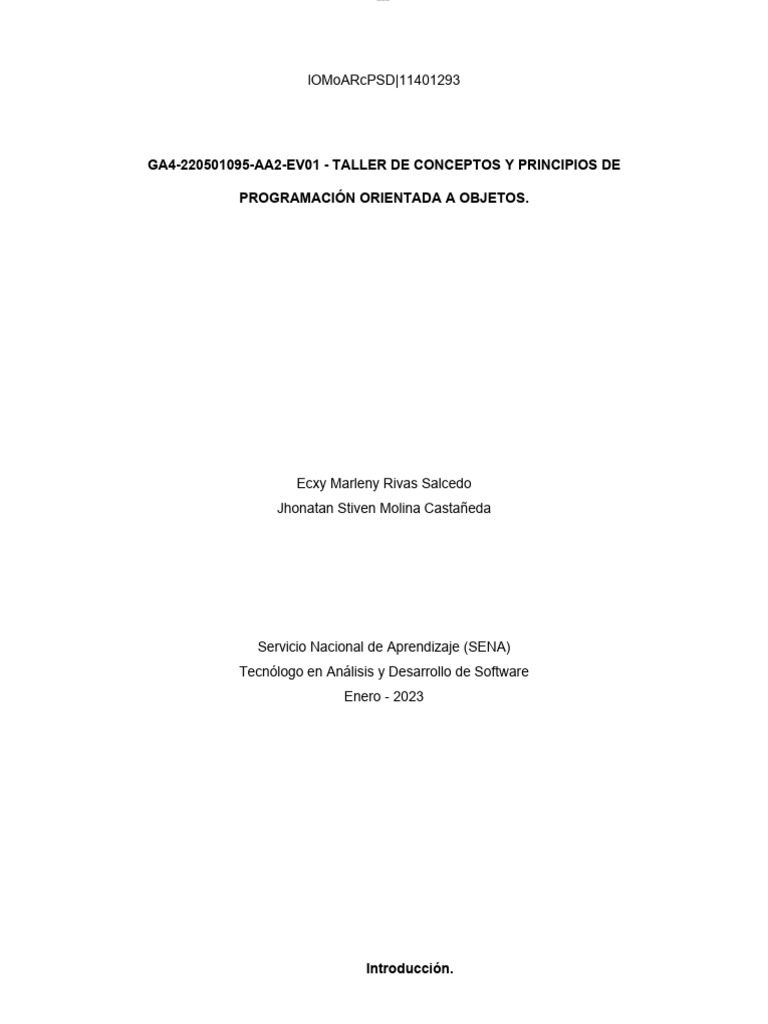 poo-poo | PDF | Objeto (informática) | Programación orientada a objetos poo-poo | PDF | Objeto (informática) | Programación orientada a objetos