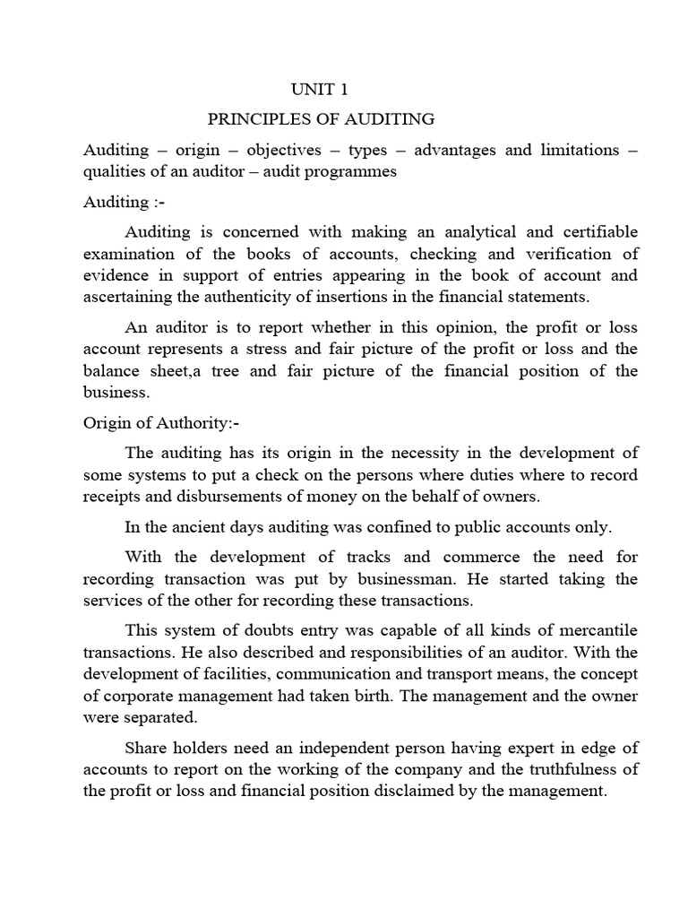PRINCIPLES OF AUDITING | PDF