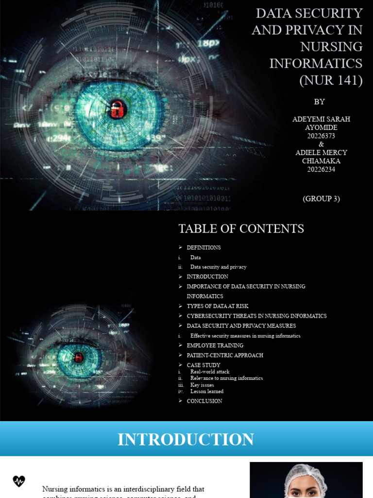 Data Security in Nursing Informatics | PDF | Information Security ...