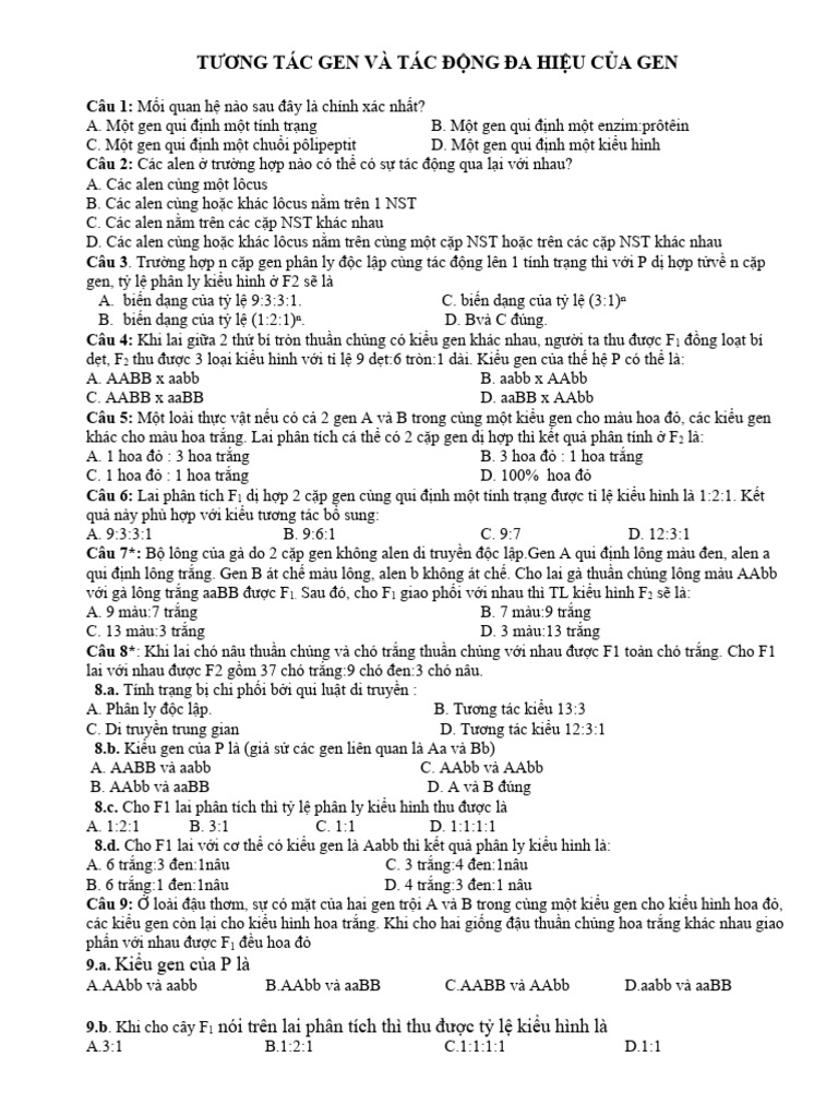 Tuong Tac Gen Gen A Hi U | PDF