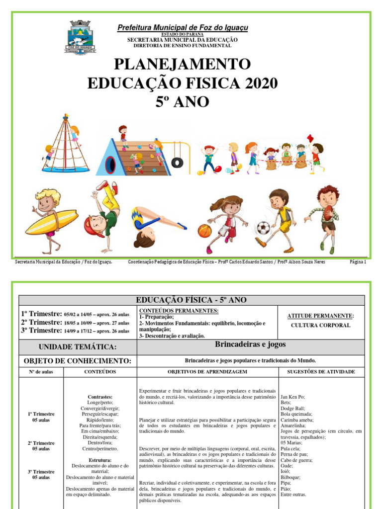 Educação Física 5º Ano Pdf Ginástica Danças 4837