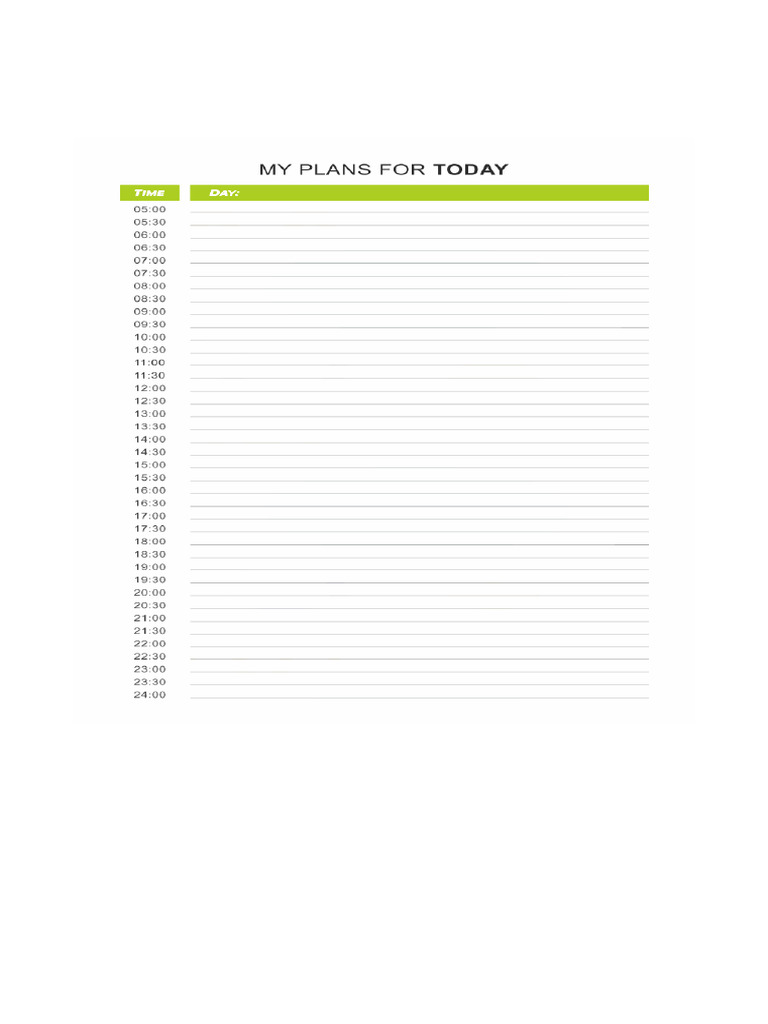 Free Printable Daily Time Schedule 44260.Png | PDF
