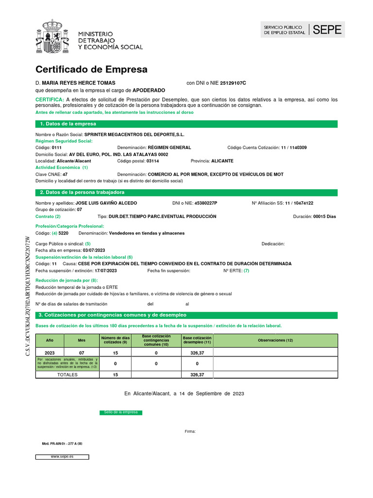 Certificado de Empresa: Certifica | Descargar gratis PDF | Dejar | Salario