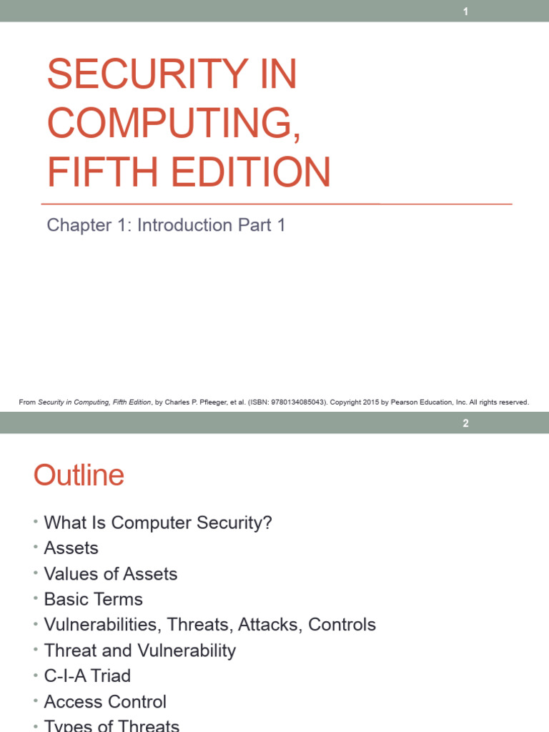 Pfleeger Ch01 Part1 | PDF | Information Security | Vulnerability (Computing)