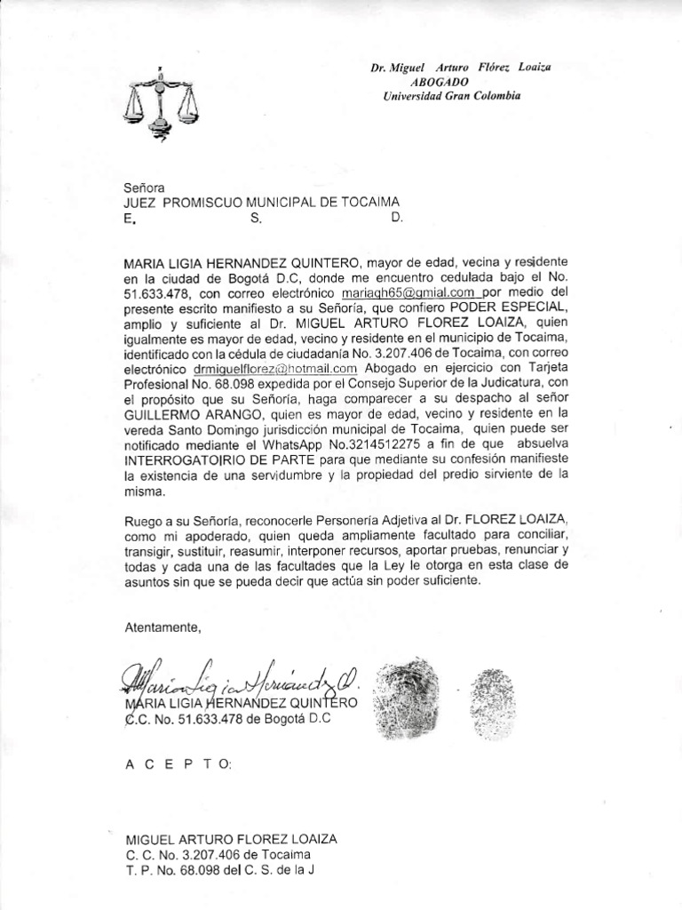 Oficio Solicitud Servidumbre | PDF