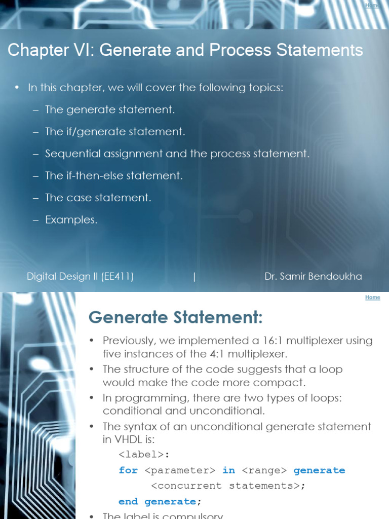 Chapter 6 - Generate Process If Case | PDF | Vhdl | Software Engineering