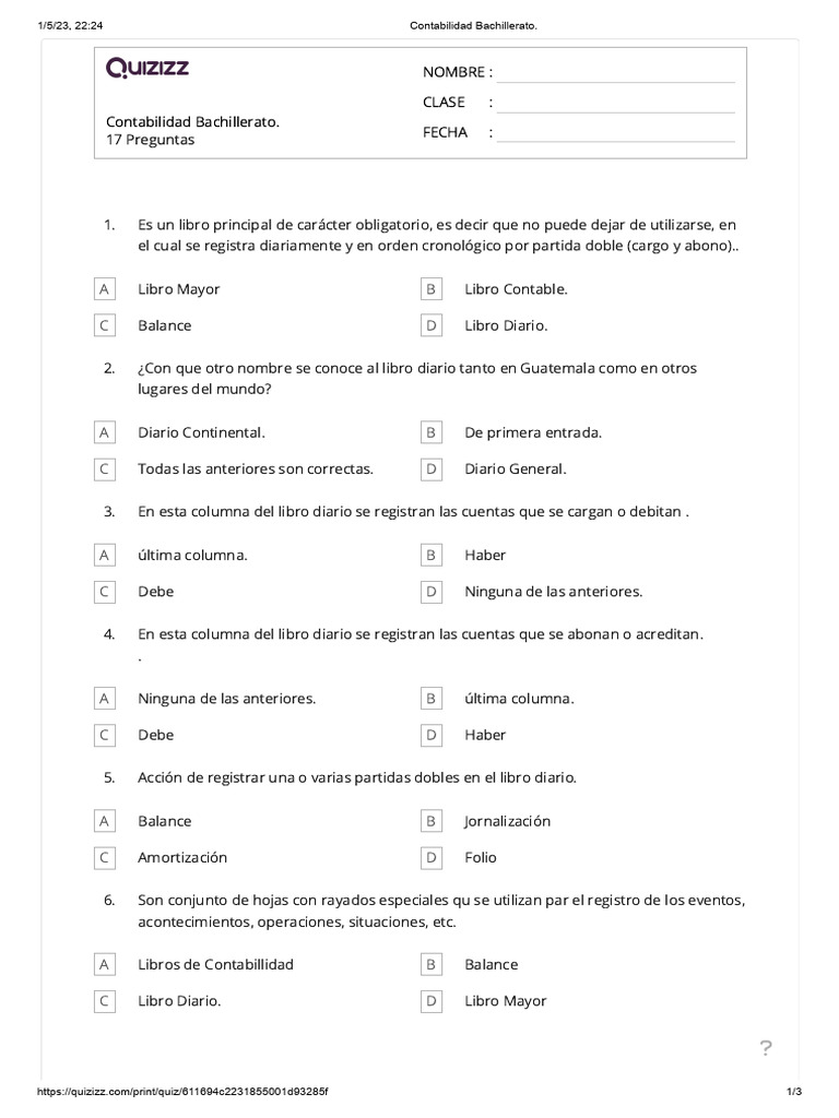 Contabilidad Bachillerato Pdf Contabilidad Servicios Financieros