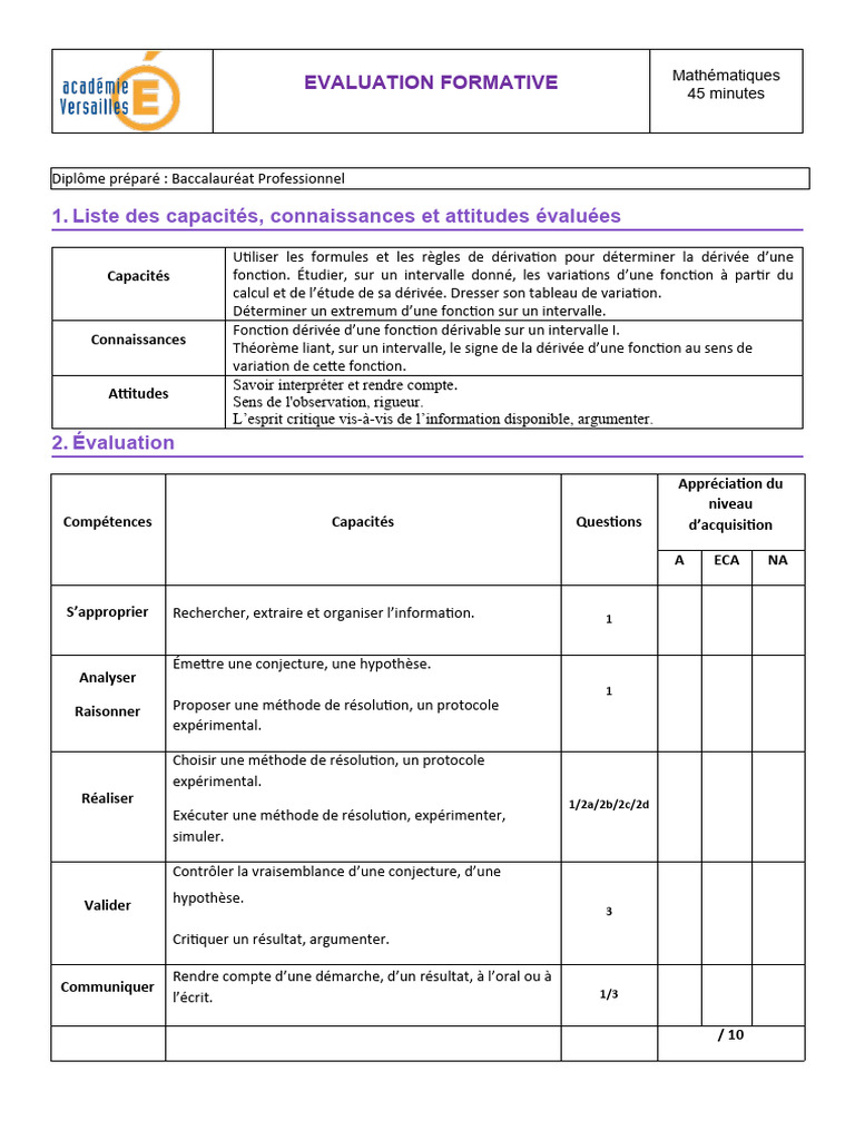 Evaluation Formative Na | PDF